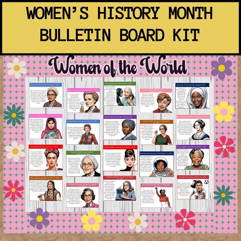 Women's History Month Posters Bulletin Board Set Classroom Bulletin ...