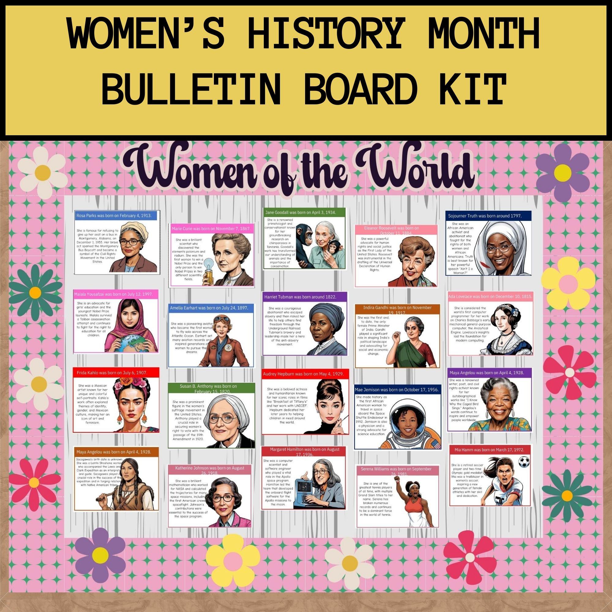 Women's History Month Posters Bulletin Board Set Classroom Bulletin ...