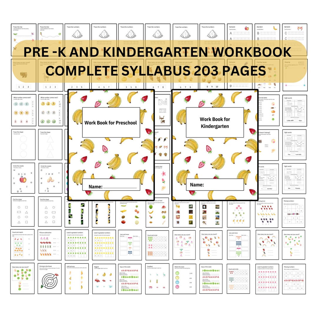 Preschool Pre-k + Kindergarten Learning Bundle Printable Activity ...