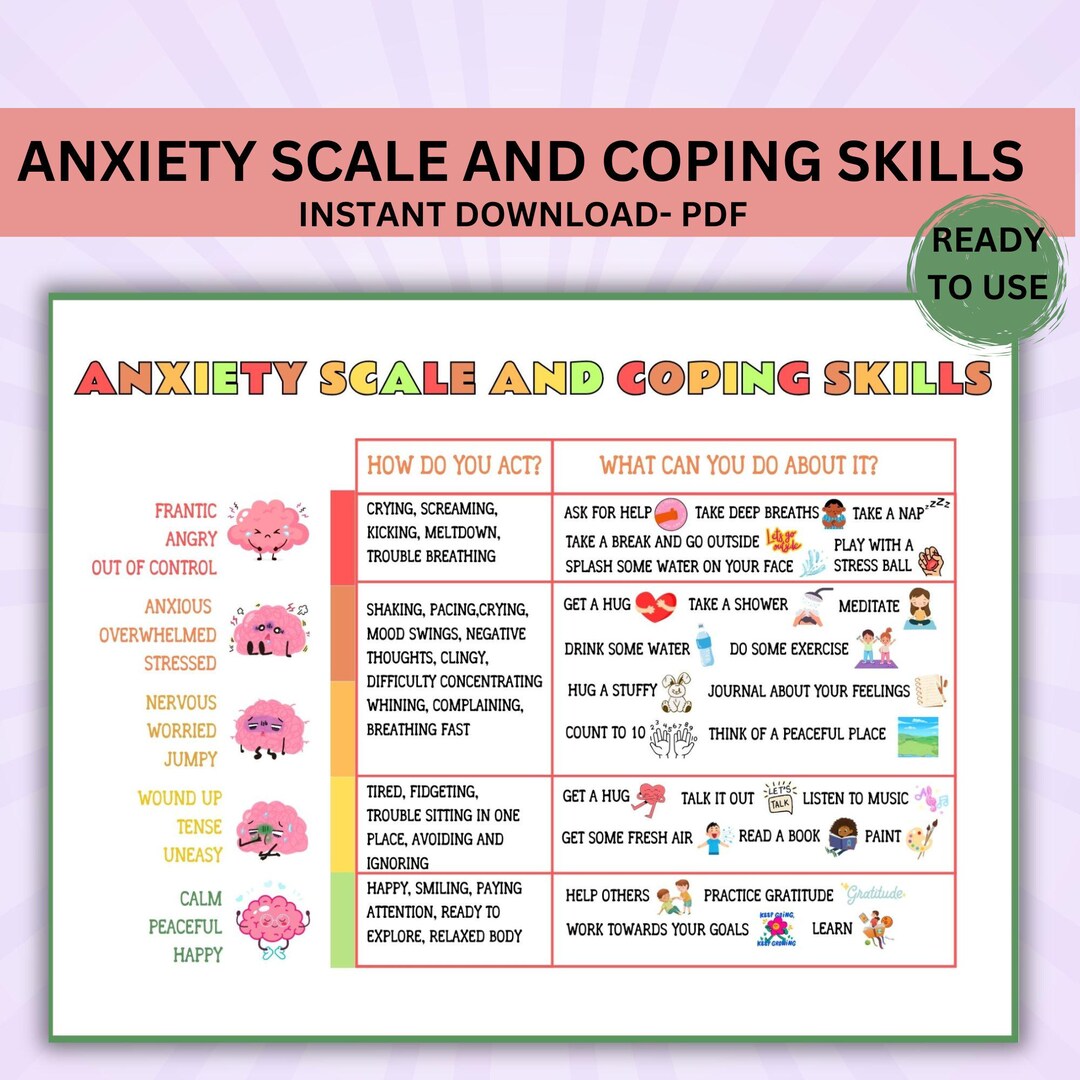 Anxiety Coping Skills for Teens Kids Stress Relief Anxious Feelings ...