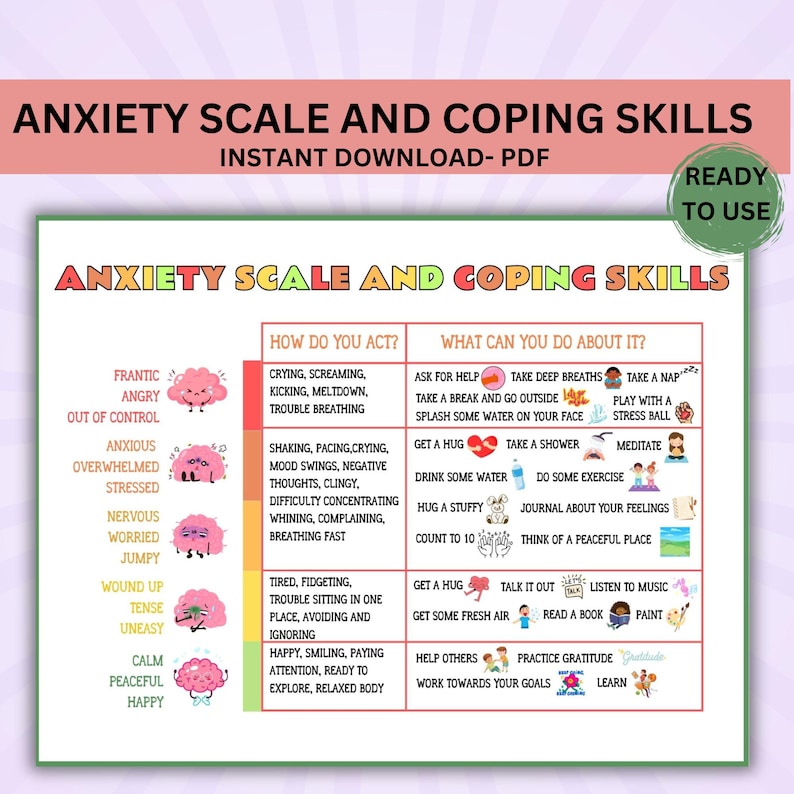Anxiety Coping Skills for Teens Kids Stress Relief Anxious Feelings ...