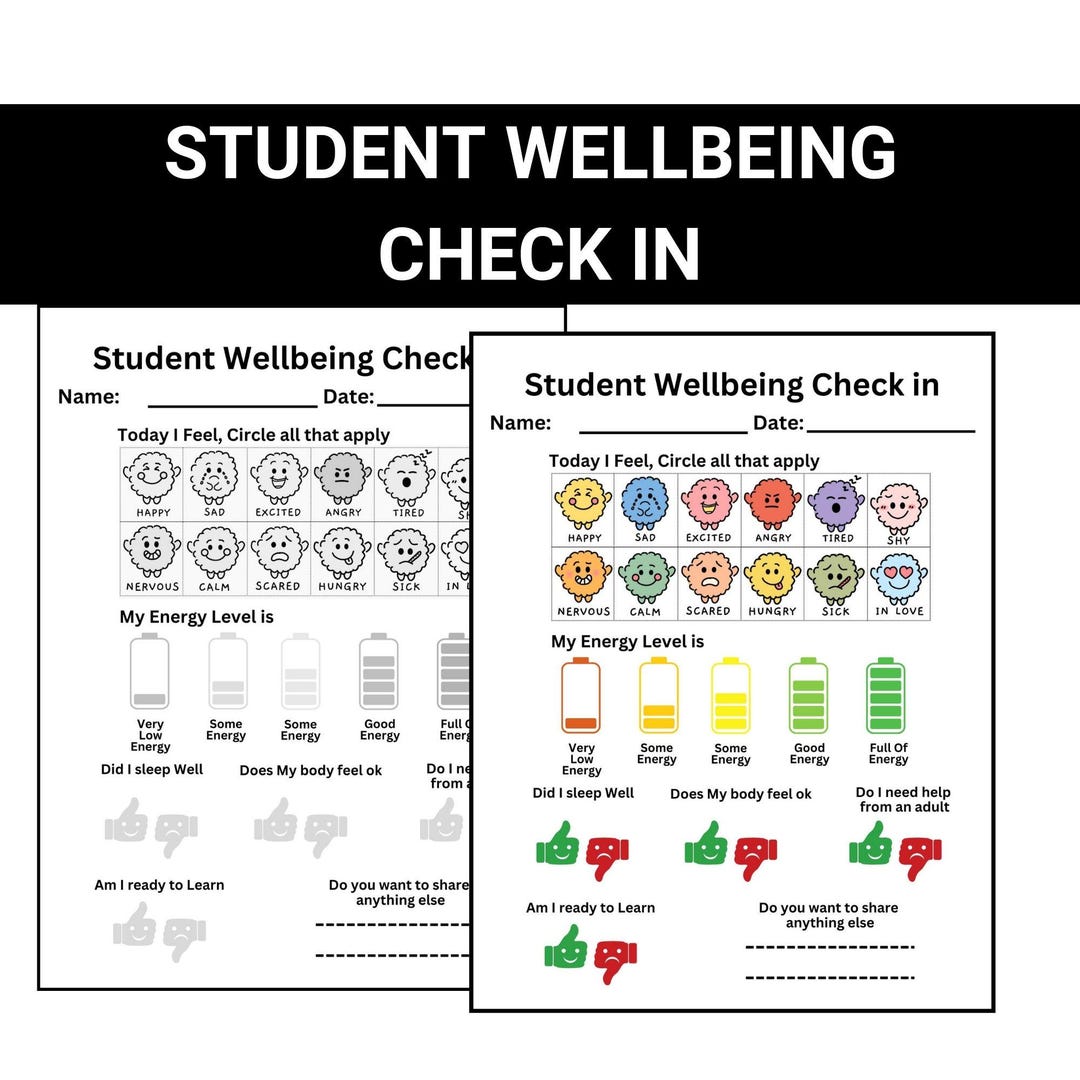 Student Wellness Check-in Daily Student Check-in Wellbeing Check-in ...