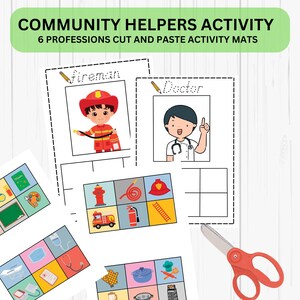 Community Helpers Preschool Sorting Mats Professions Printable Activity ...
