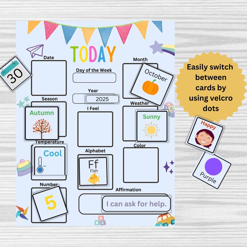 Daily Morning Board Circle Time Calendar Homeschool Printable Resource ...