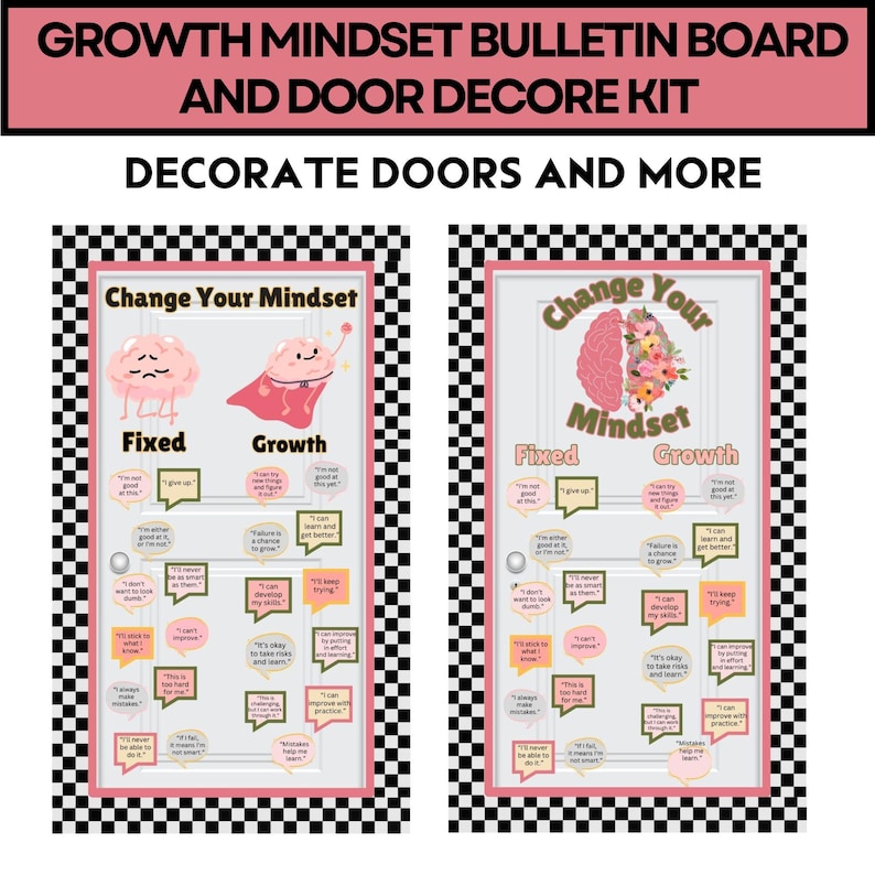 Change Your Mindset Bulletin Board Growth Mindset Pastel Classroom ...