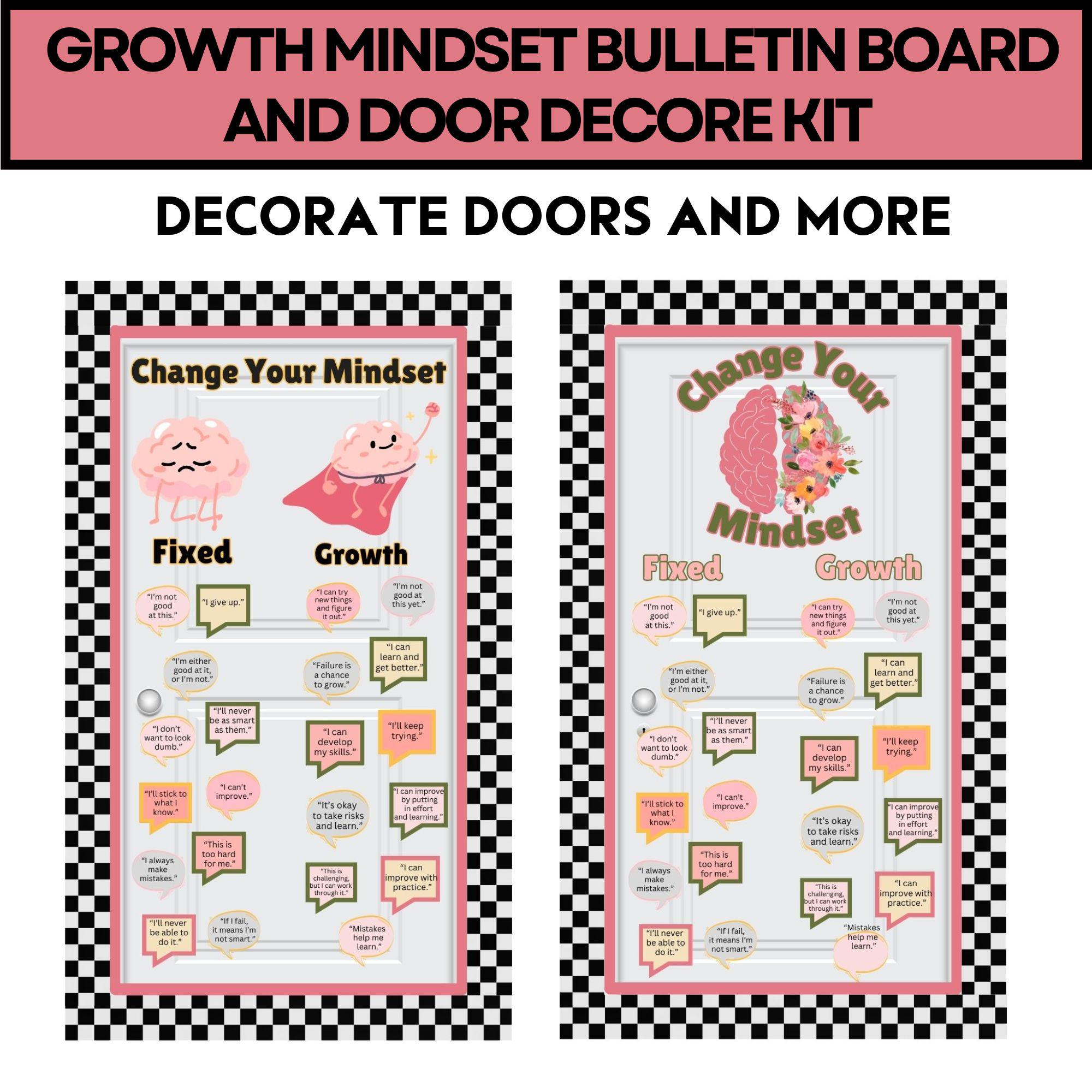 Change Your Mindset Bulletin Board Growth Mindset Pastel Classroom ...