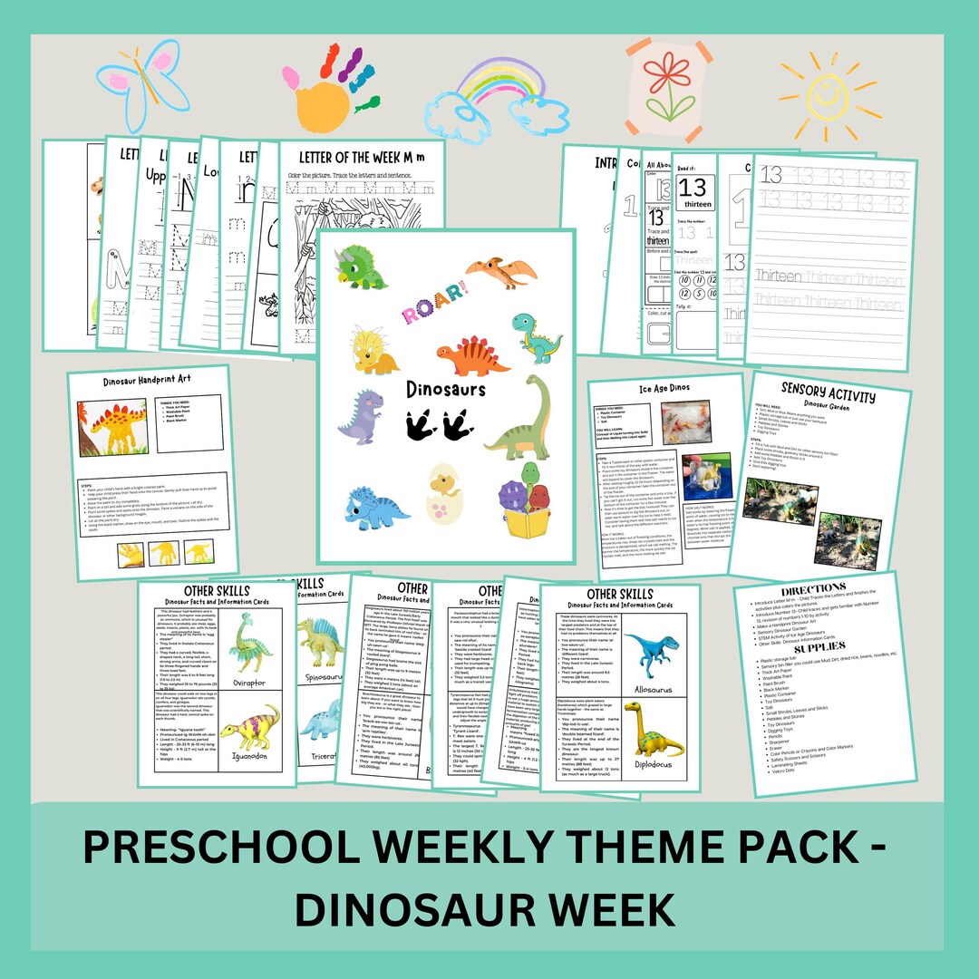 Dinosaur Preschool Curriculum | Toddler Learning Worksheets ...