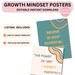 Growth Mindset Editable Classroom Printable Posters Modern Boho ...