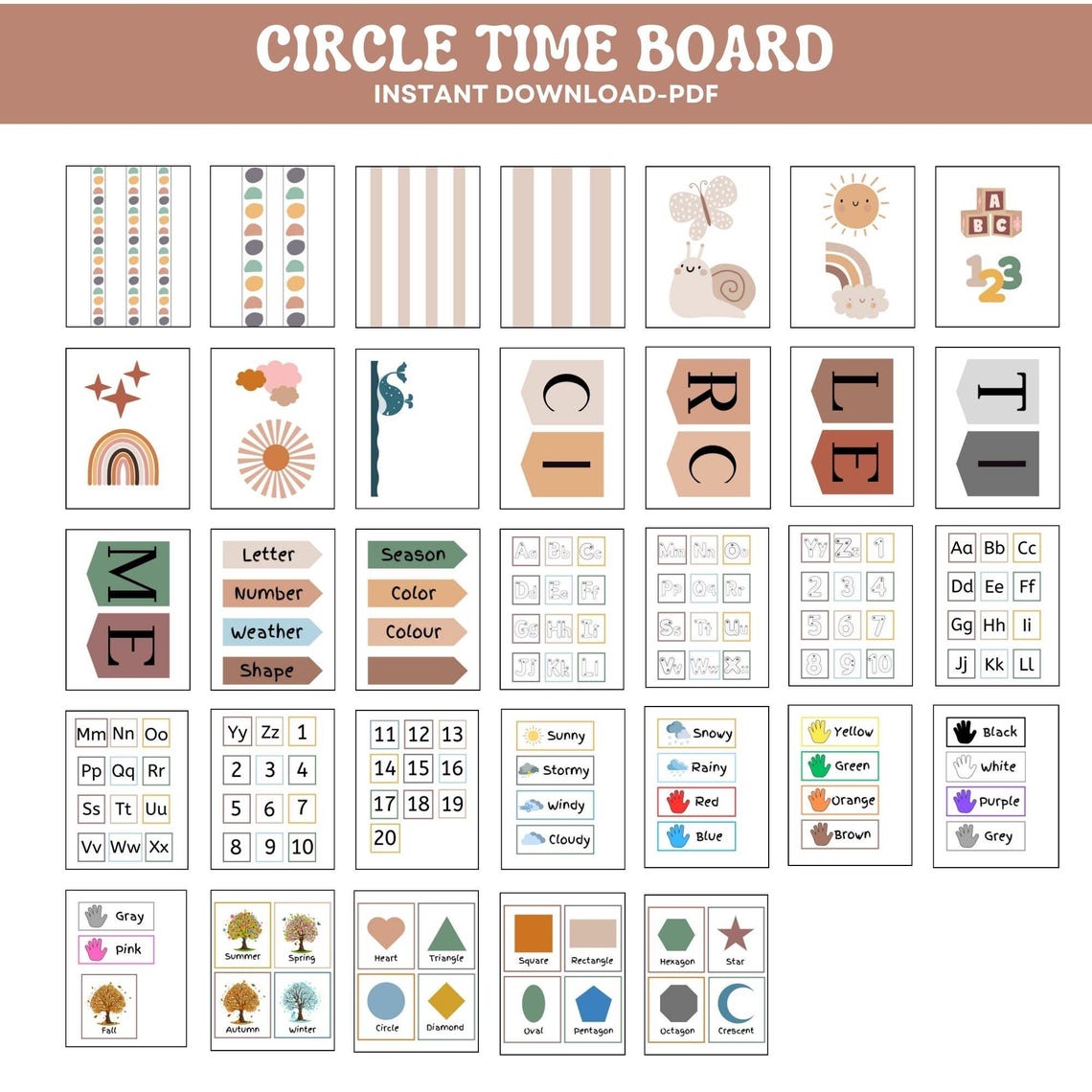 Circle Time Board Daycare Learning Preschool Homeschool Focus Board ...