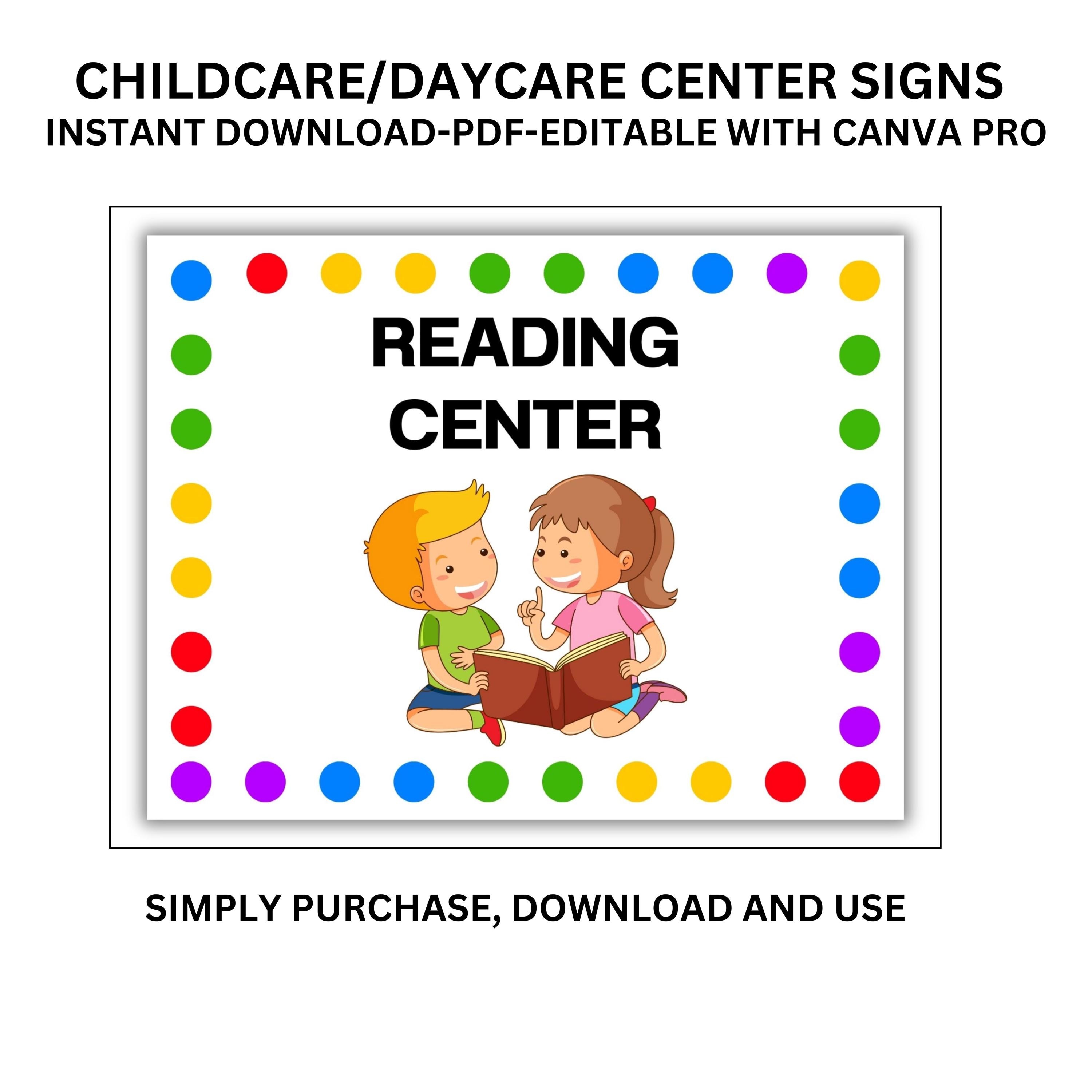 14 Colorful Preschool Signs Preschool Childcare Center Signage Daycare ...