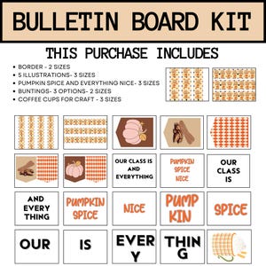 Pumpkin Spice Bulletin Board Retro Pumpkin Latte Bulletin Board Fall ...
