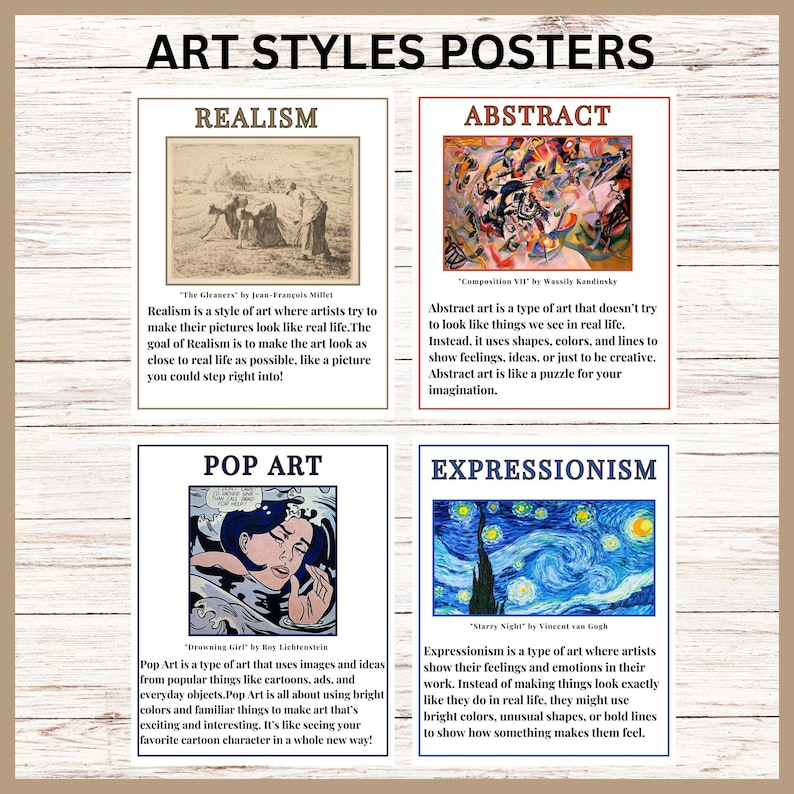 Art Classroom Poster Printable Classroom Decor Classroom Poster Bundle ...