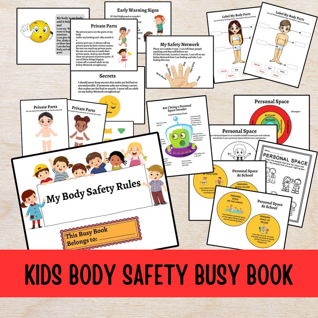 Body Safety Kids Busy Book Preschool Learning Homeschooling Preschool ...