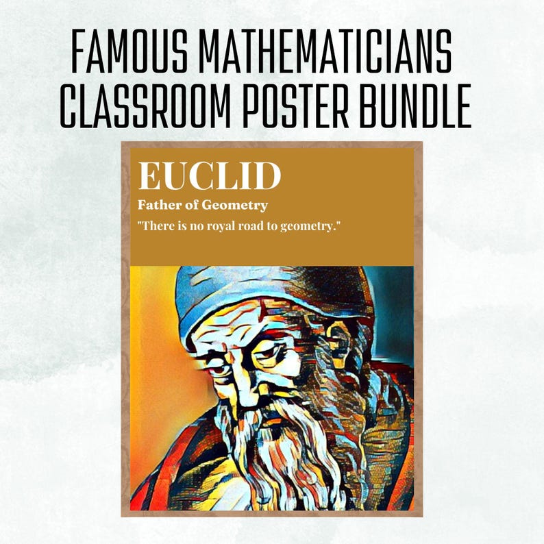 Math Bulletin Board Mathematics Posters Mathematicians Quotes Bundle ...