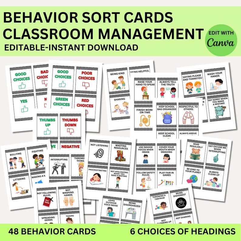 Behavior Sort Good and Bad Choices Positive and Negative Behavior ...