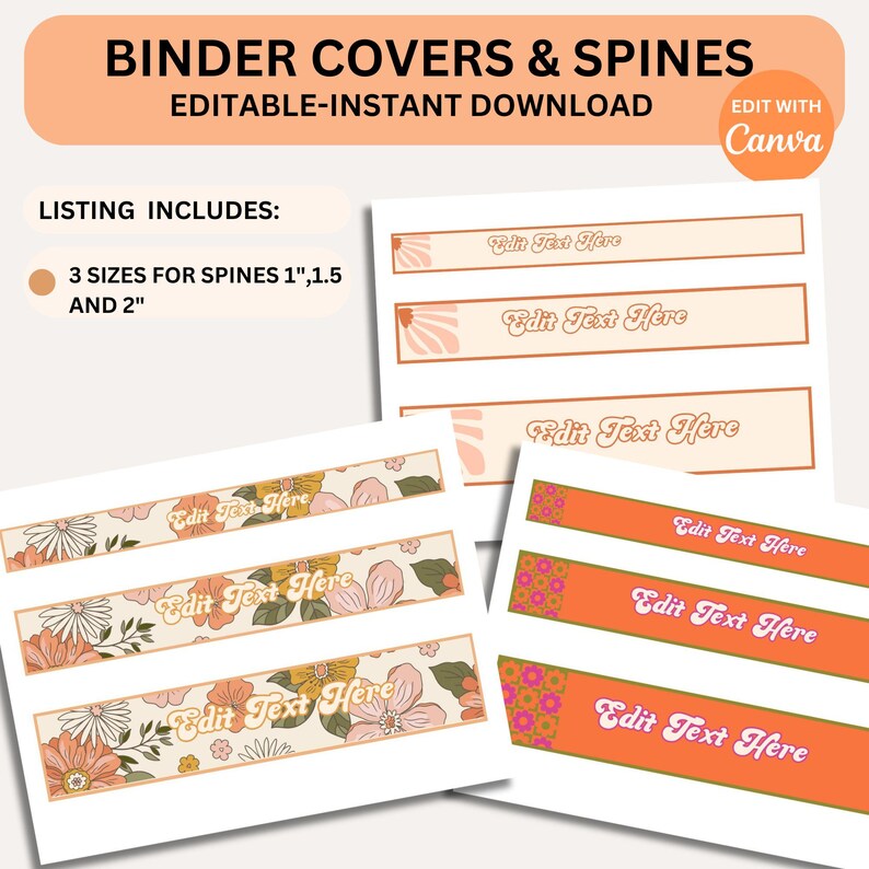 Classroom Binder Covers and Spines Editable Retro Teacher Organization ...