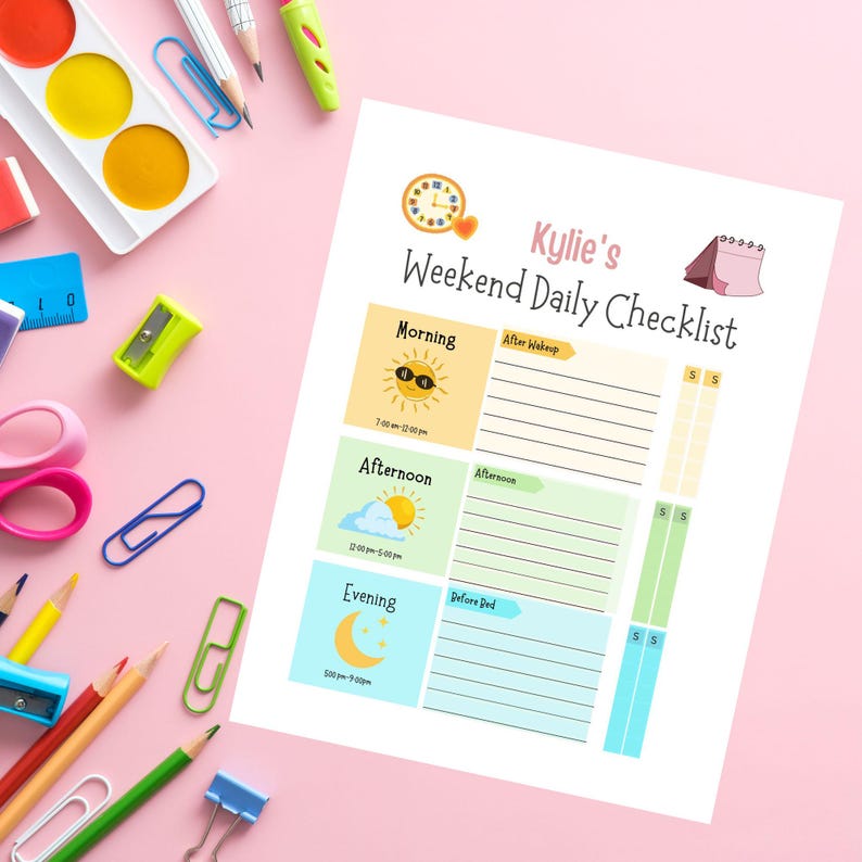 Editable Chore Chart for Multiple Kids Daily Checklist Template for ...