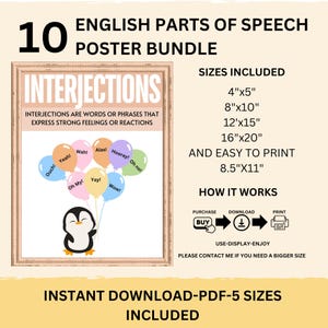 English Classroom Poster Bundle Bulletin Board Parts of Speech Pastel ...