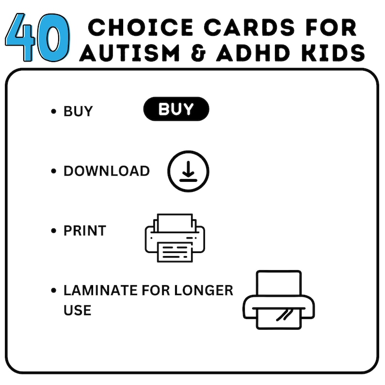 Daily Choice Cards Autism Visual Aid ABA Therapy ADHD Choice Cards ...