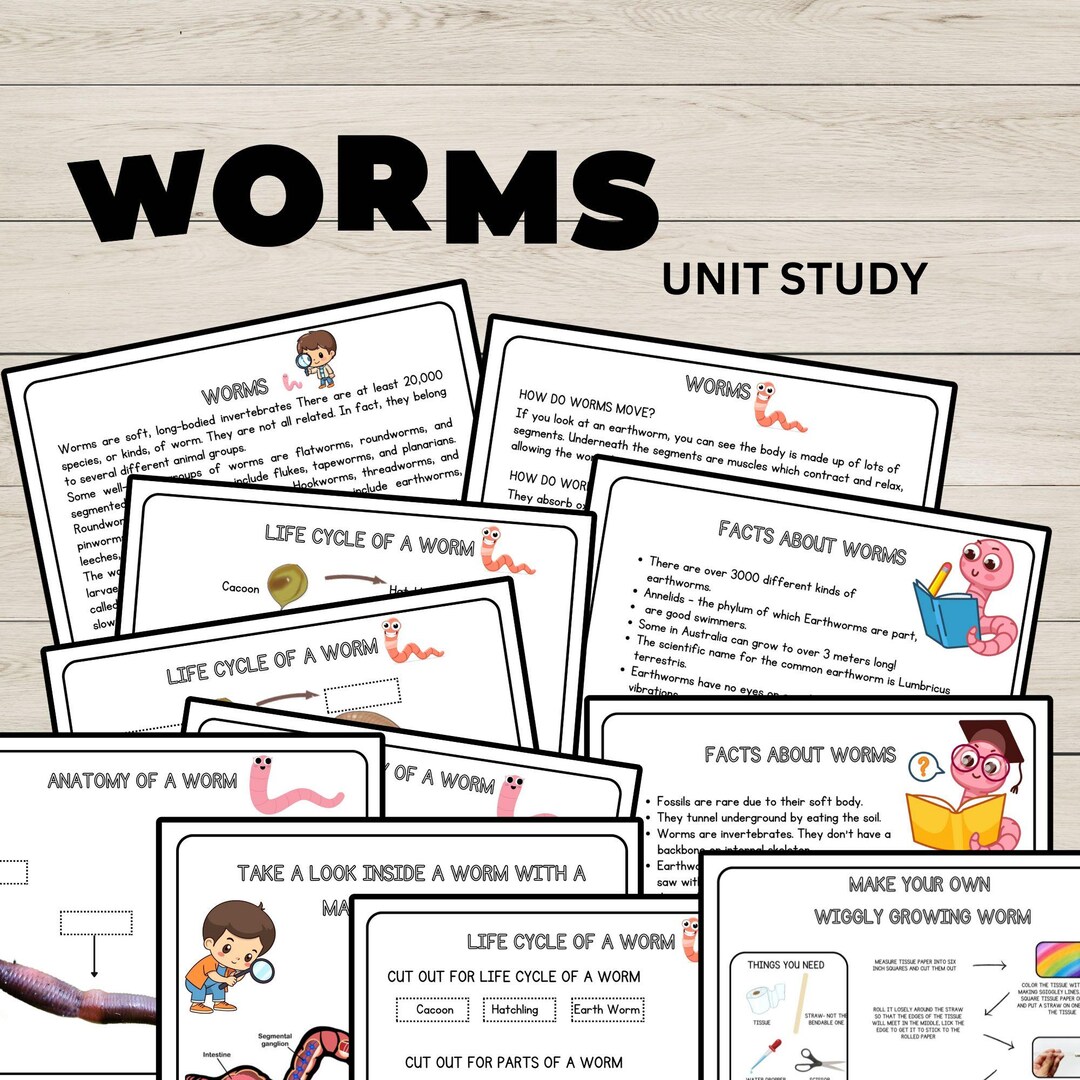 Worms Unit Study Charlotte Mason Printable Resources Homeschool ...