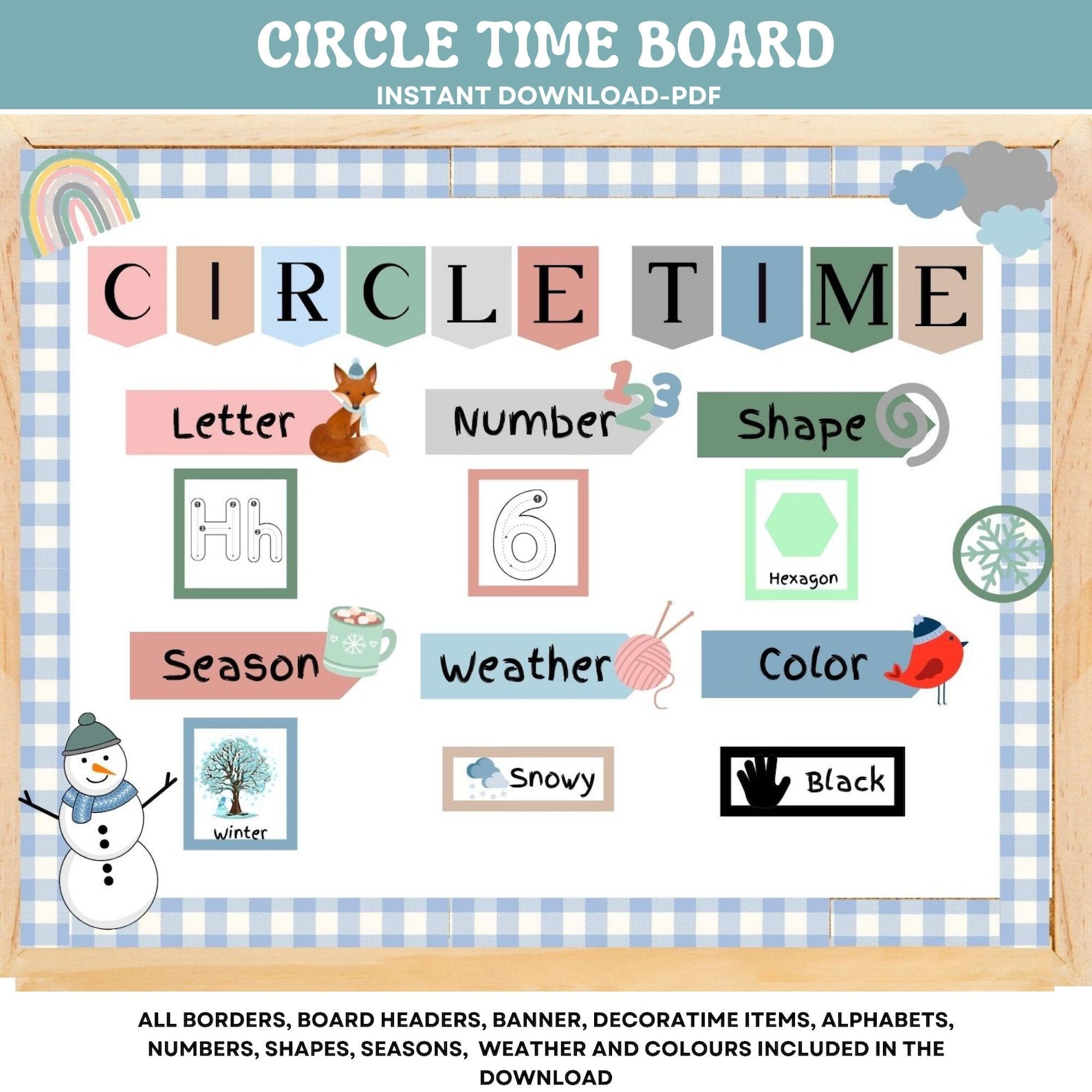 Circle Time Board Daycare Learning Preschool Homeschool Focus Board ...