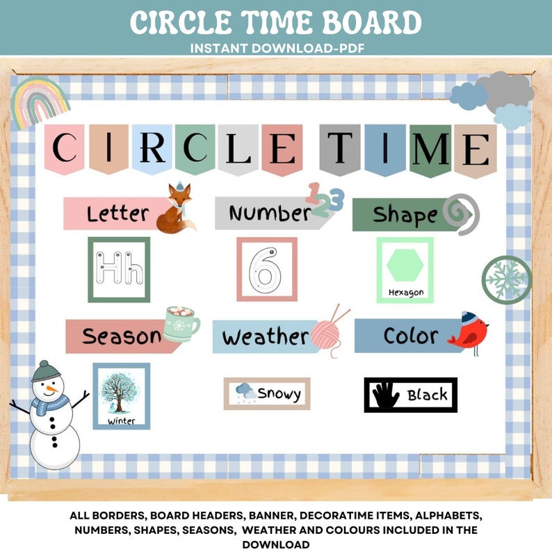 Circle Time Board Daycare Learning Preschool Homeschool Focus Board ...