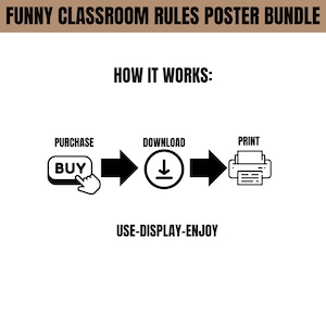 Funny Classroom Rules Printable Classroom Decor Black and White School ...