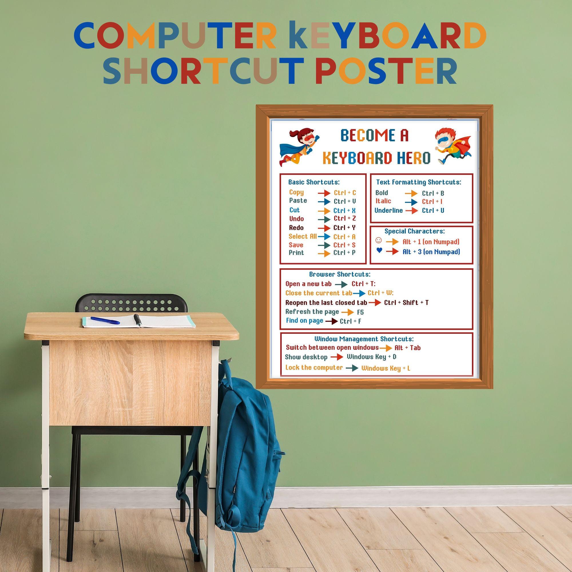 Computer Keyboard Shortcut Poster Computer Science Poster Information ...