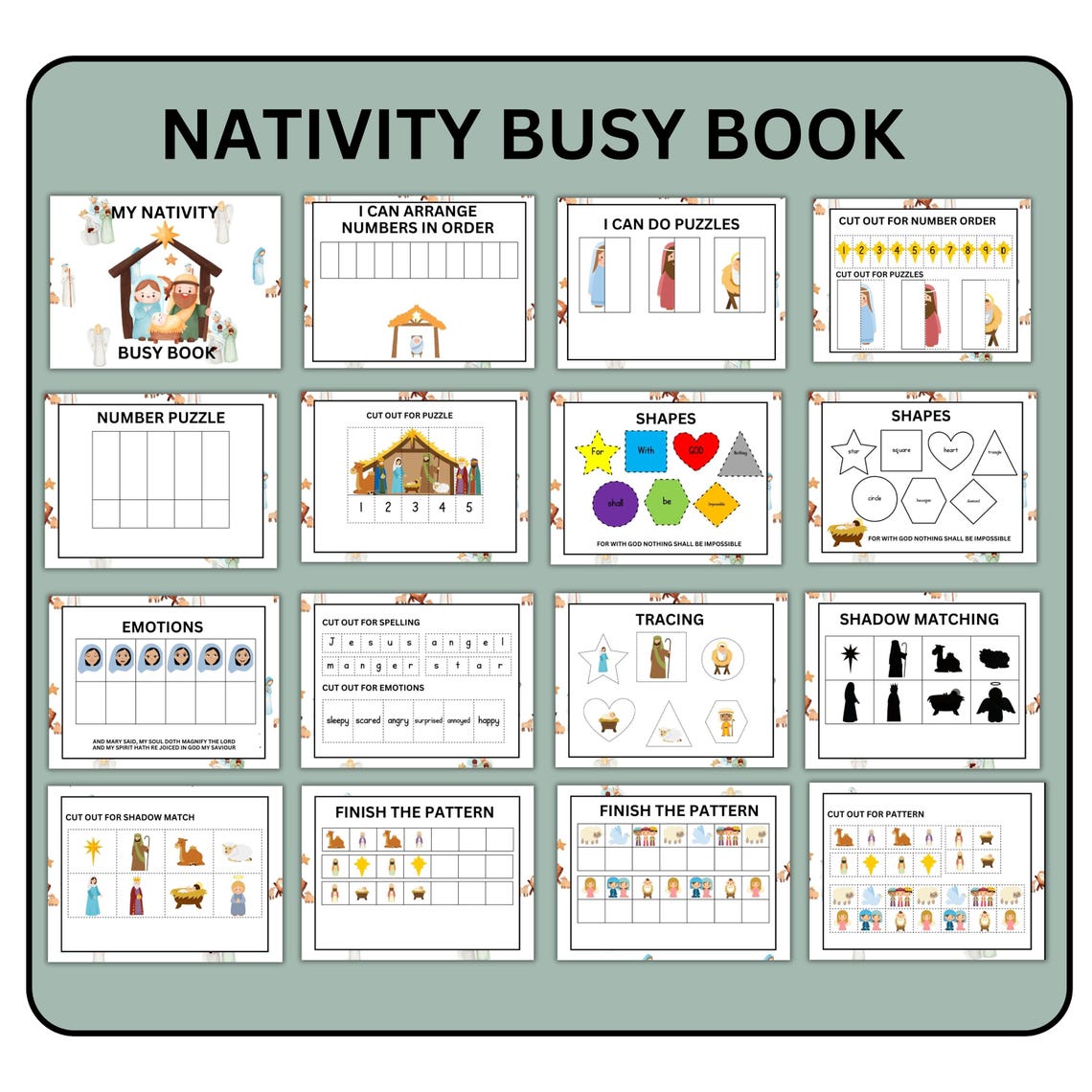 Nativity Busy Book: Christmas Preschool Learning Binder Printable - Etsy