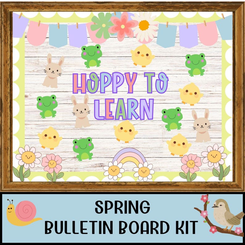Spring Bulletin Board Kit | Printable Classroom Decor | March & April ...
