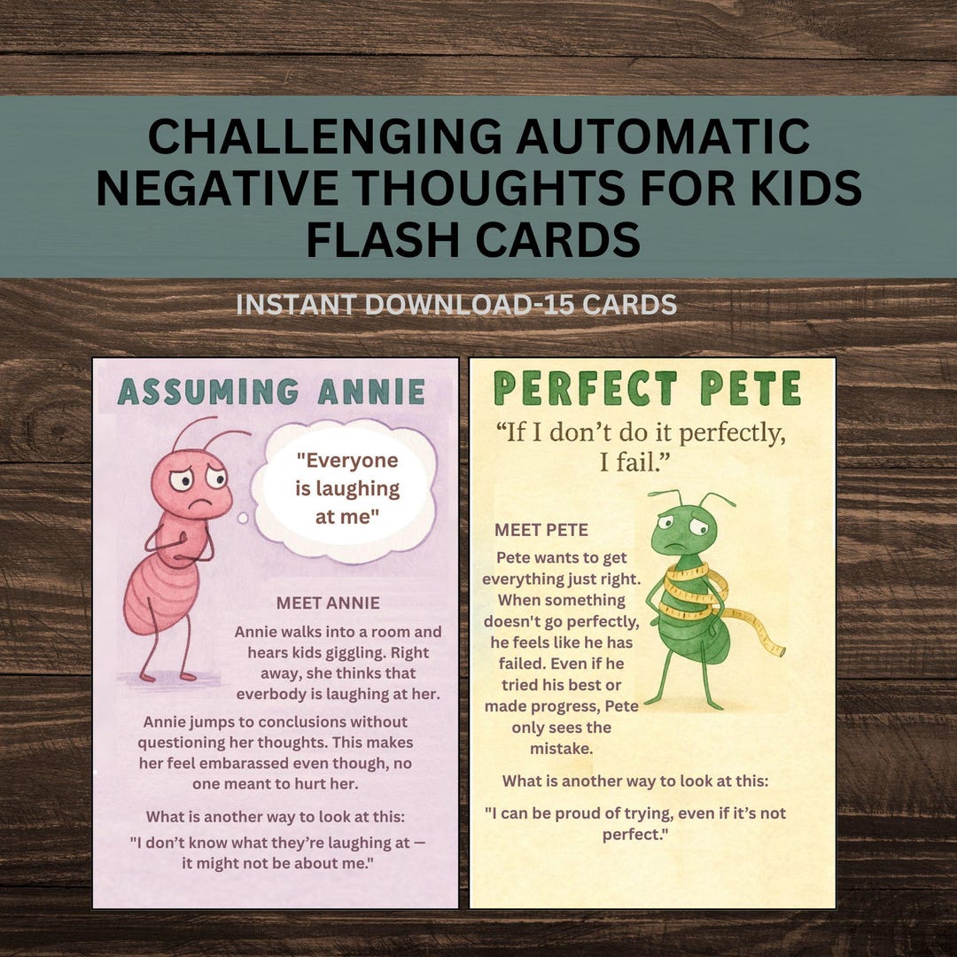 ANTS - Automatic Negative Thinking Cards. Thinking Errors, Cbt Cards ...