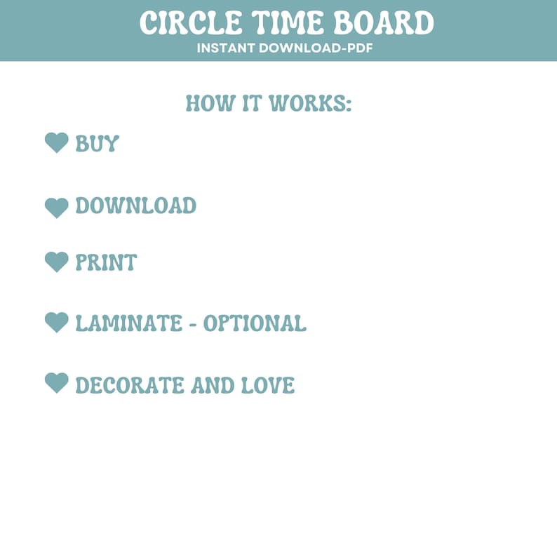 Circle Time Board Daycare Learning Preschool Homeschool Focus Board ...