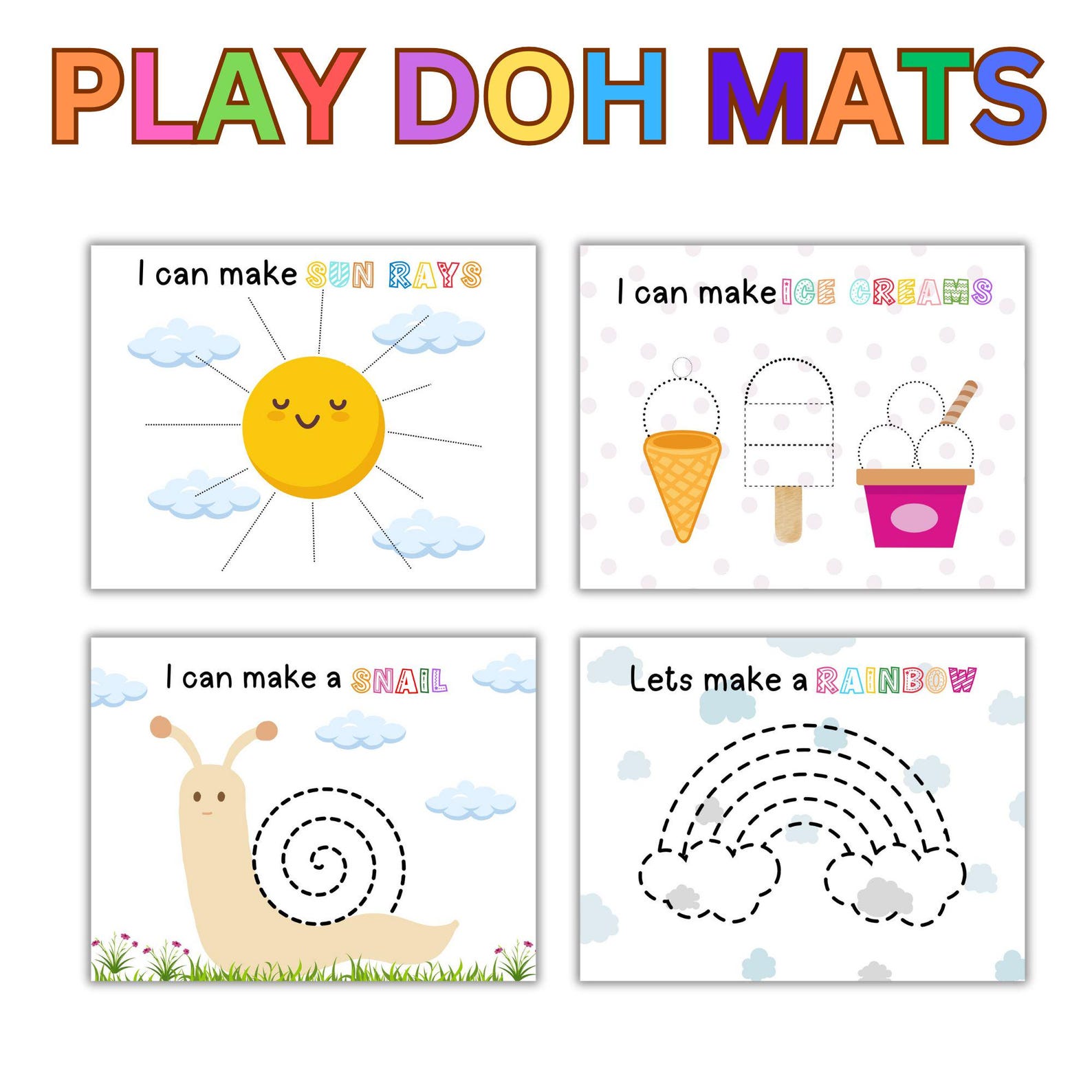 Play Dough Mats - Digital Download Play Dough Activity Montessori ...