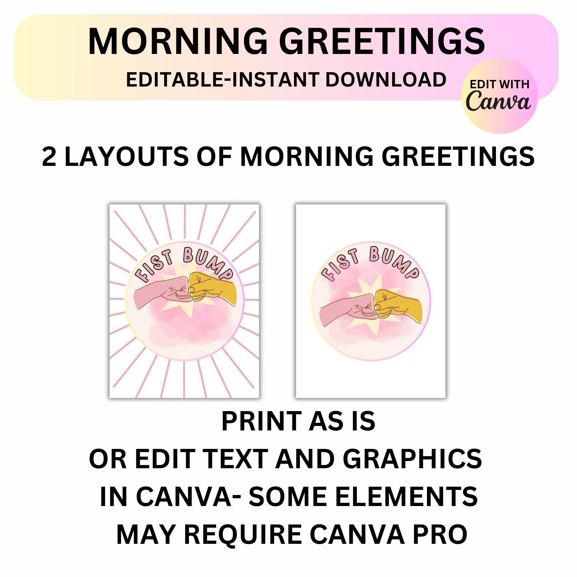 Classroom Morning Greeting Display Pack Morning Greeting for Students ...