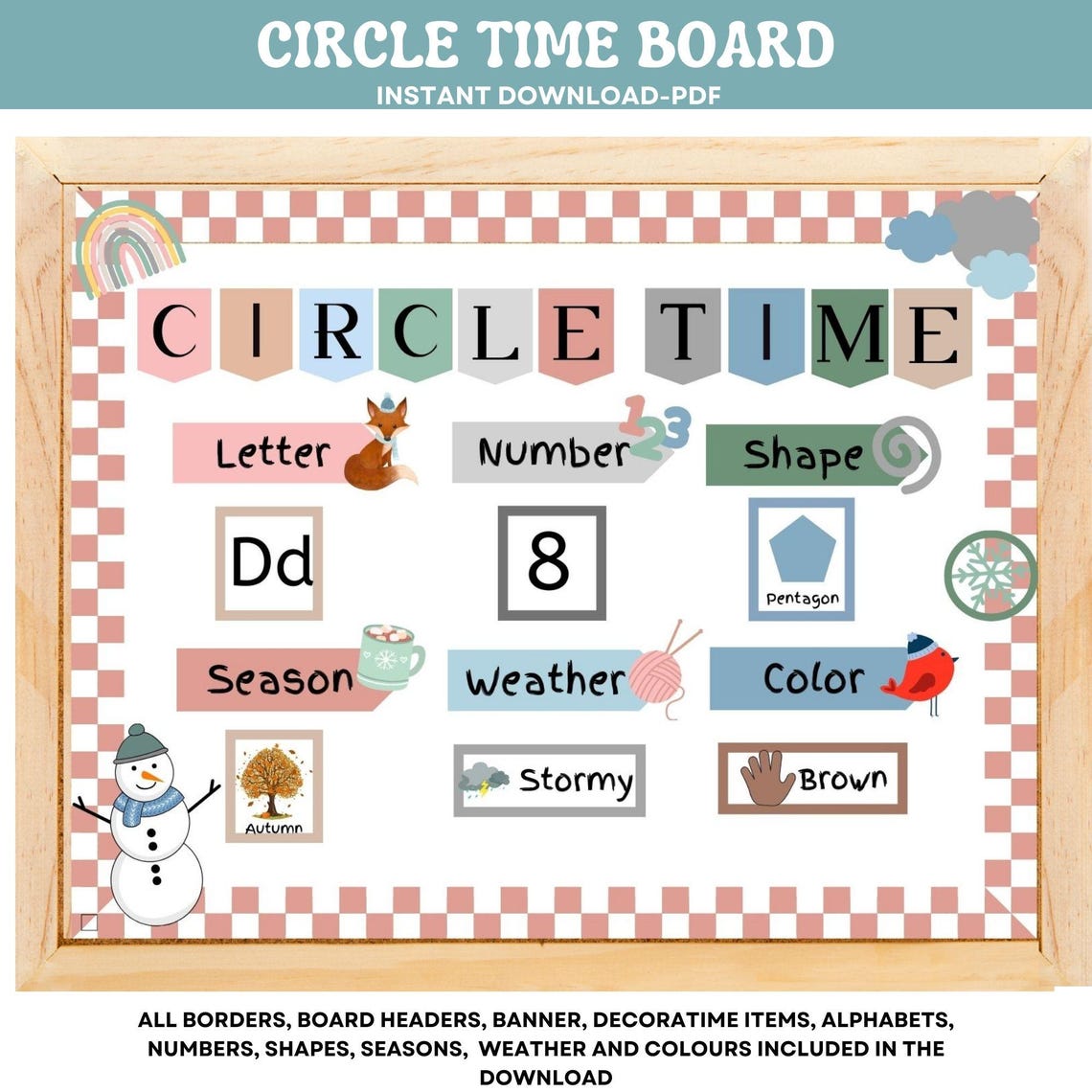 Circle Time Board Daycare Learning Preschool Homeschool Focus Board ...