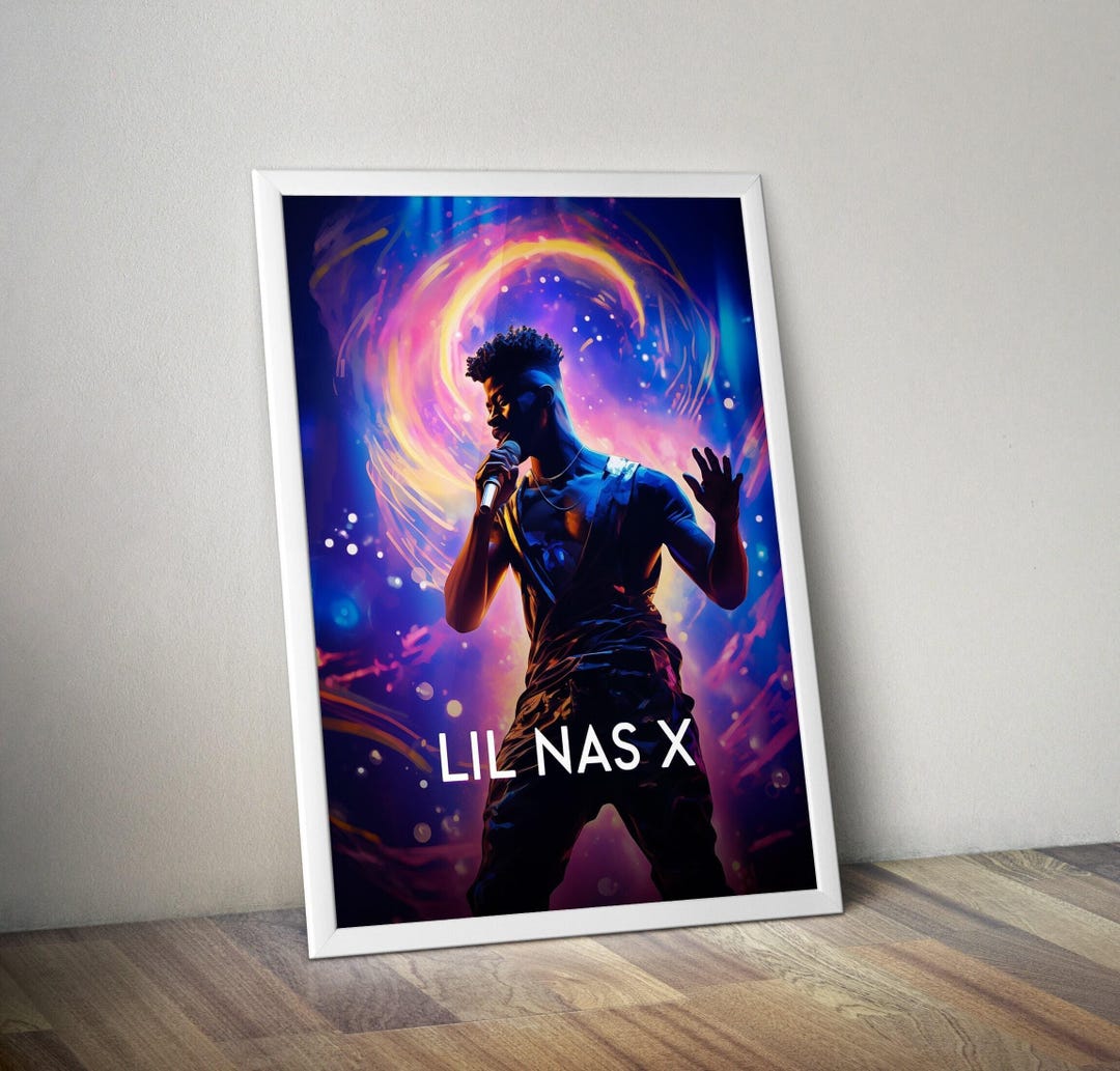 Lil Nas X Poster Print Artist Illustration Poster Artist Poster Prints ...