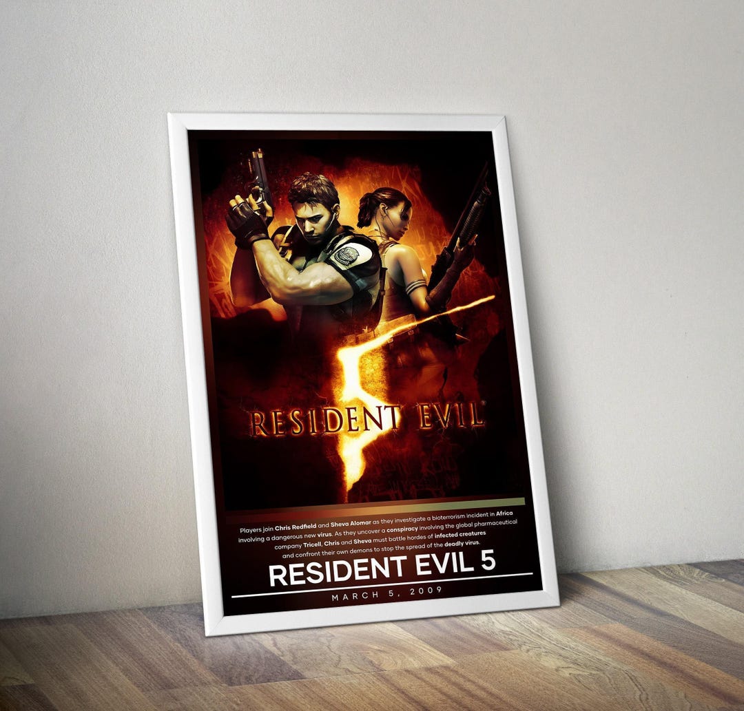 Resident Evil 5 Poster Resident Evil Print Gaming Poster Print 4 Colors ...