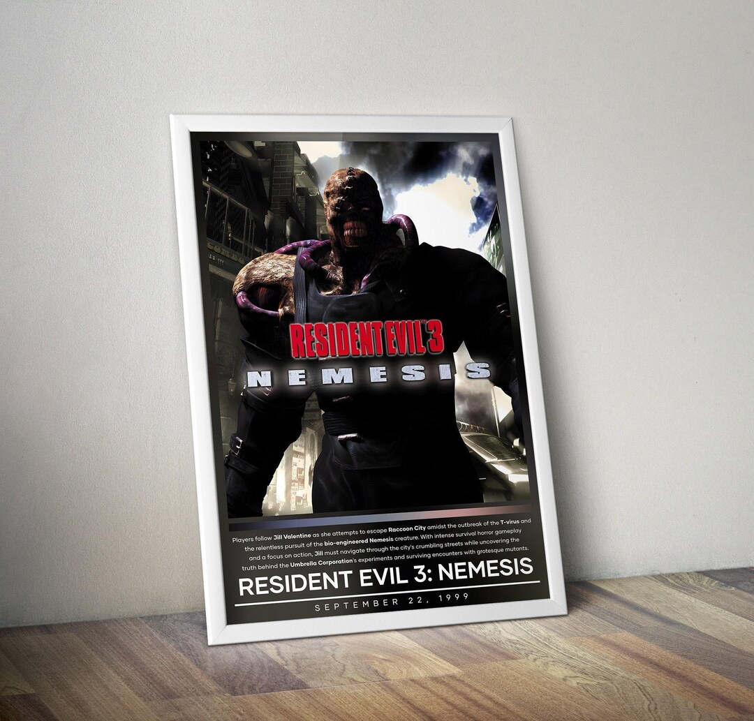 Resident Evil 3 Poster | Resident Evil Print | Gaming Poster Print | 4 ...