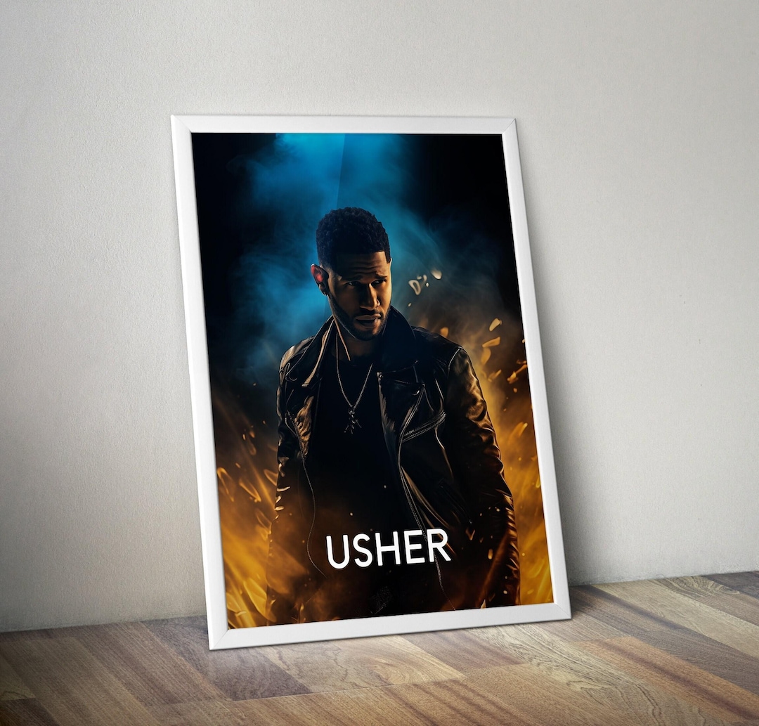 Usher Poster Print Artist Illustration Poster Artist Poster Prints Wall ...