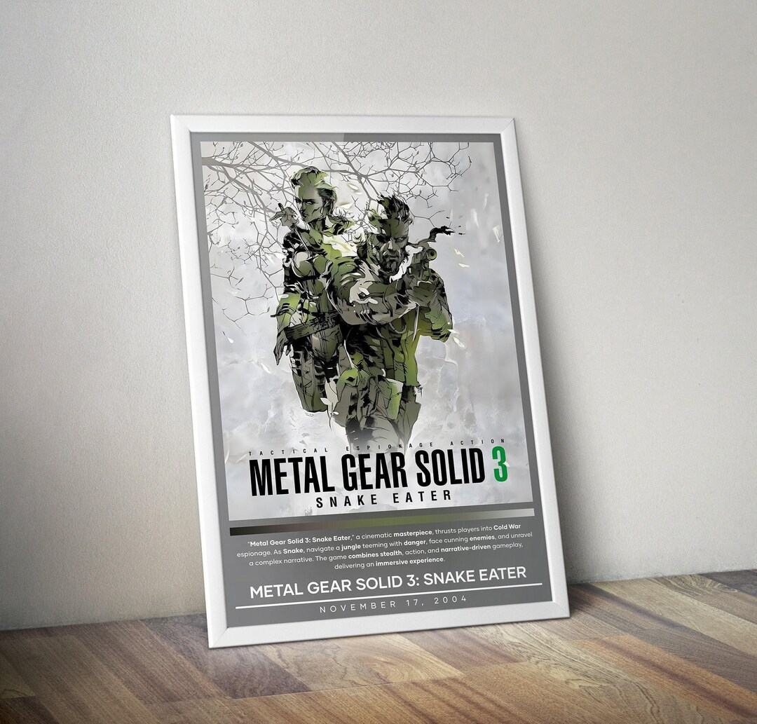 Metal Gear Solid 3: Snake Eater Poster Metal Gear Solid Print Gaming ...