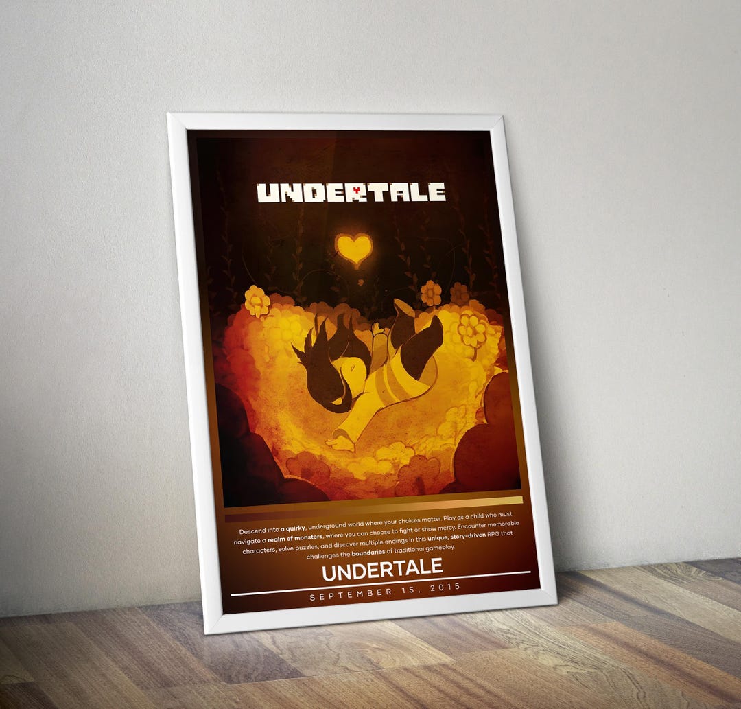 Undertale Poster Undertale Print Gaming Poster Print 4 Color Video Game ...