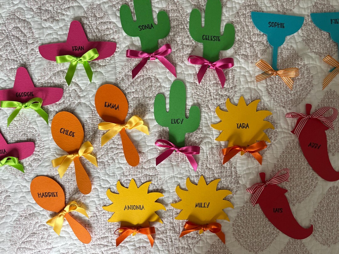 Mexican Fiesta Place Cards With Satin Ribbon: Final Fiesta Bachelorette ...