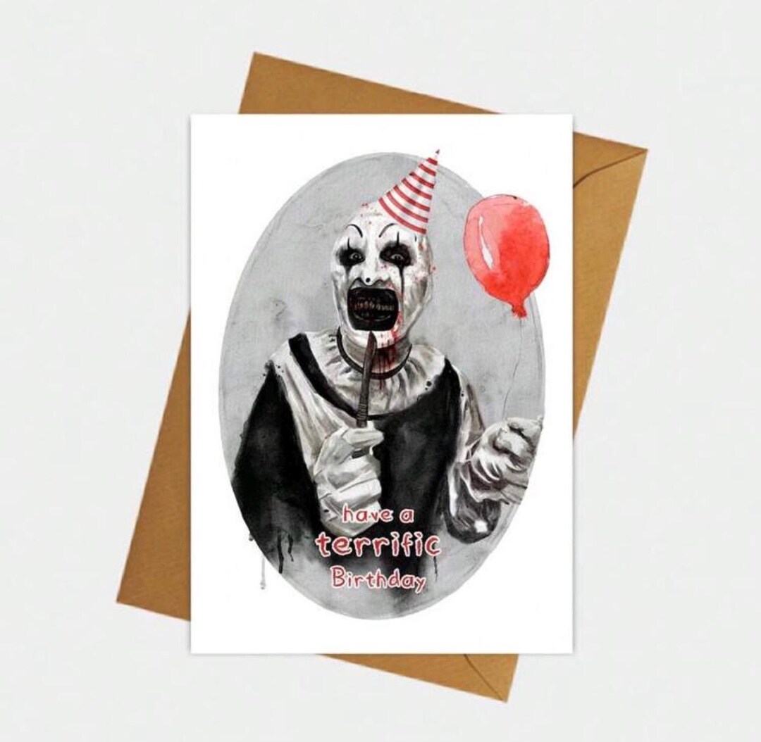 Terrifier Art the Clown Birthday Card - Etsy UK