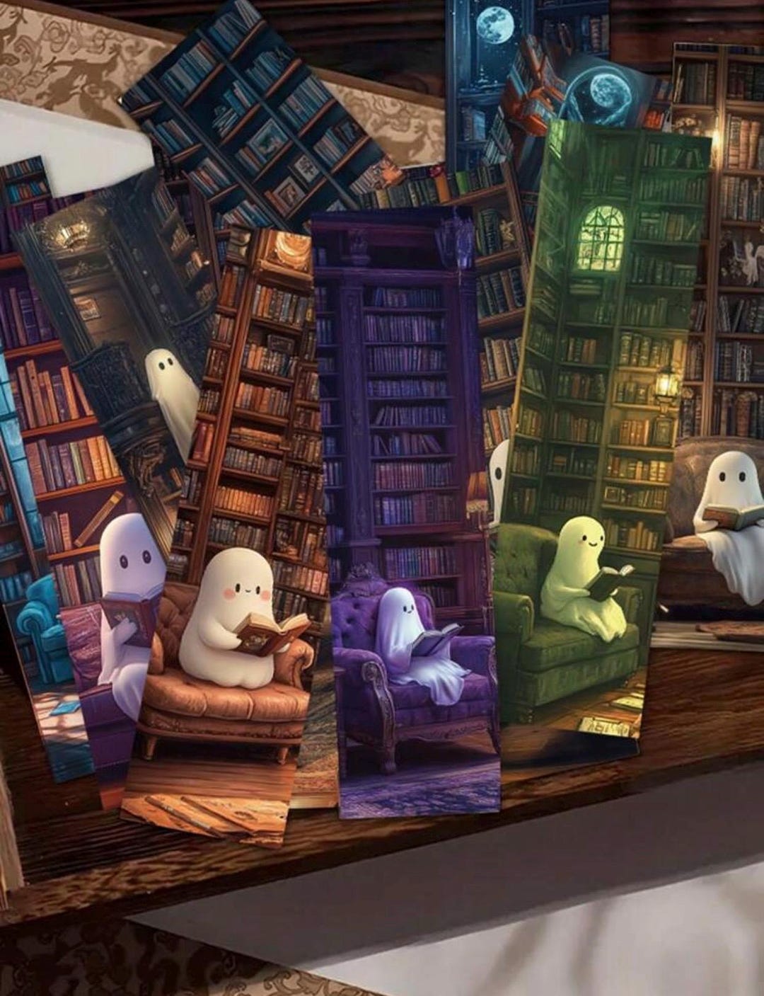 Ghost Reading Bookmarks Spooky Ghost Library Aesthetic Cute Halloween ...