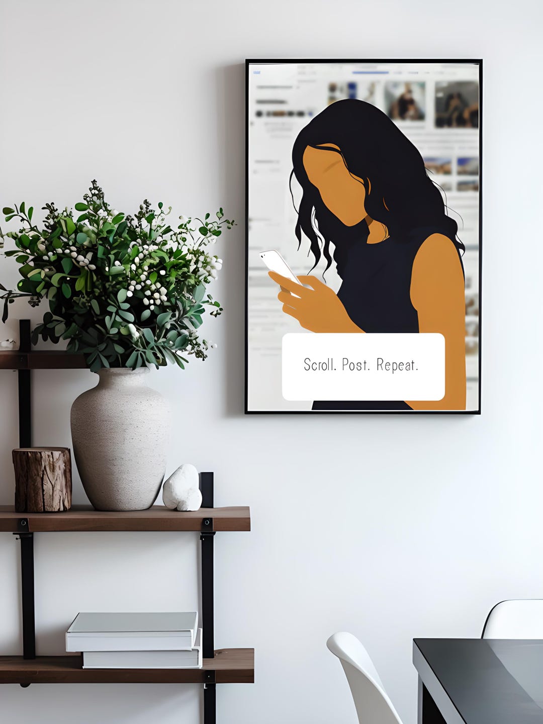 Social Media Addiction Digital Wall Art Print | Minimalist Modern Quote ...