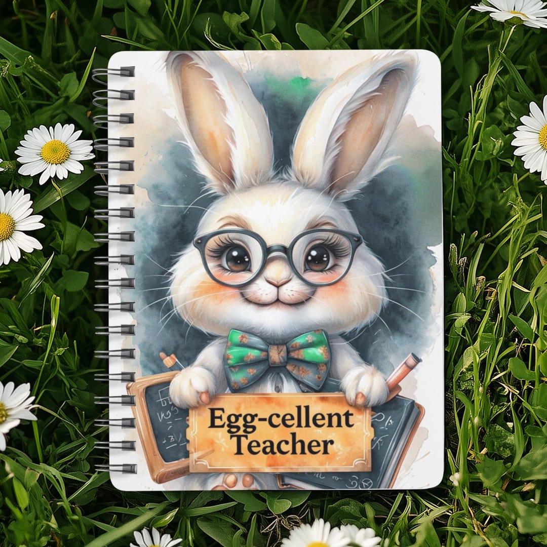 Egg-cellent Teacher Notebook – Cute Aesthetic Lined Journal, Spiral ...