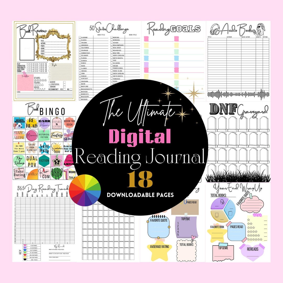 Printable Book Reading Journal. This is an 18 Page Downloadable Pdf ...