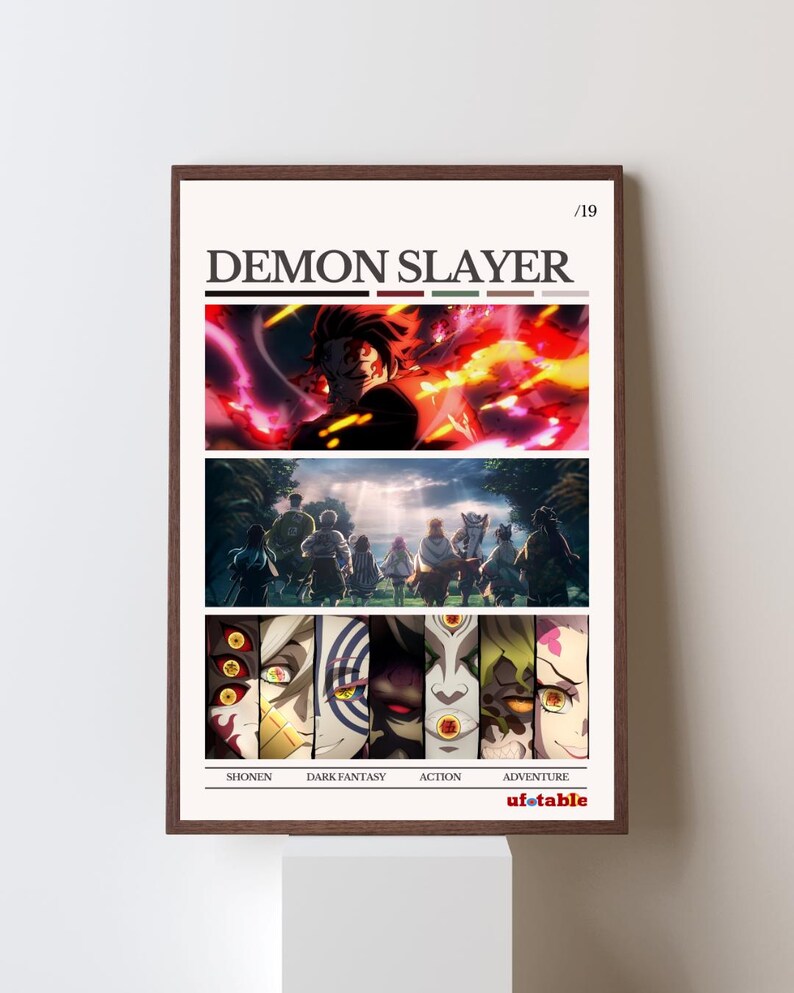 Demon Slayer Poster, Anime Manga Wall Art Print, Japanese Anime ...