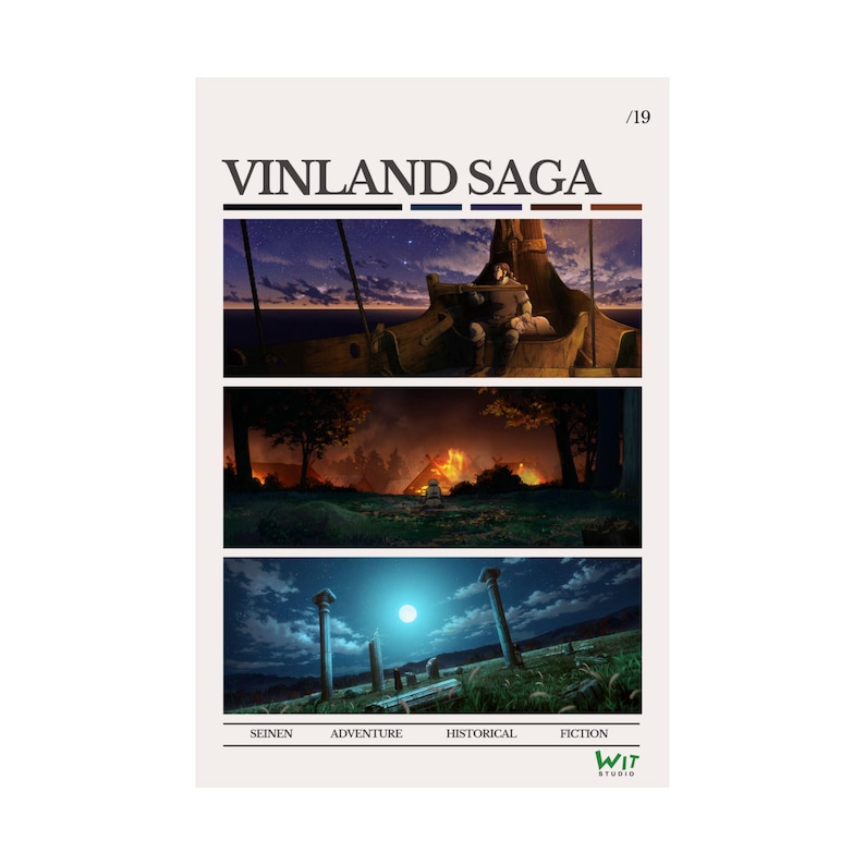 Vinland Saga Poster, Anime Wall Art, Scandinavian Decor, Norse ...