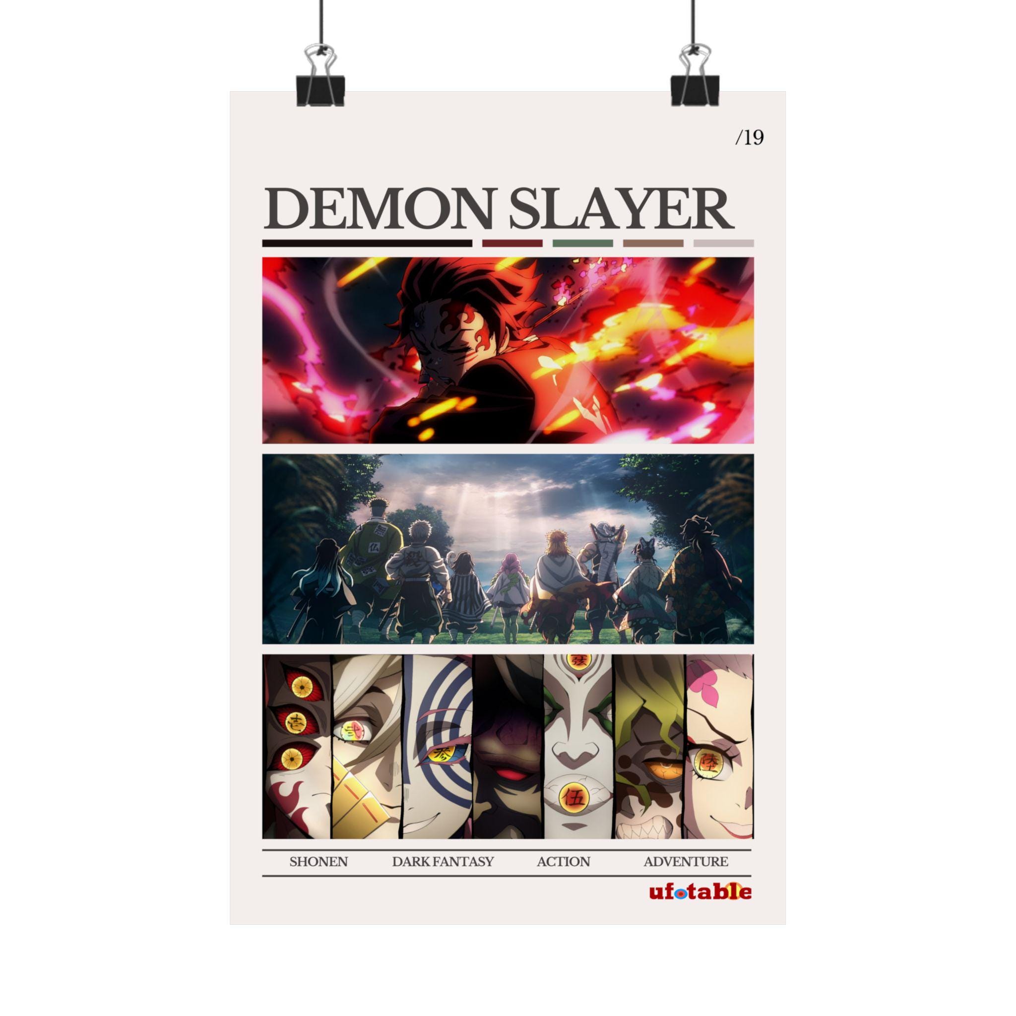 Demon Slayer Poster, Anime Manga Wall Art Print, Japanese Anime ...